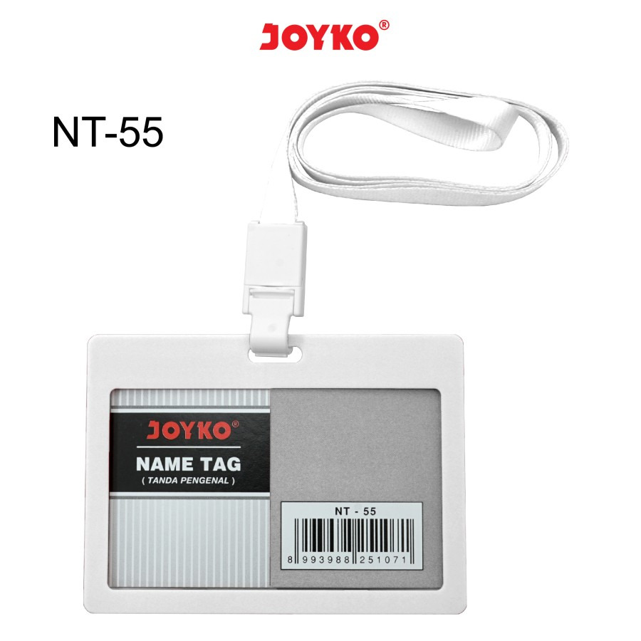 Joyko ID Card Holder 54 x 90 mm Landscape + Lanyard NT-55 WHITE