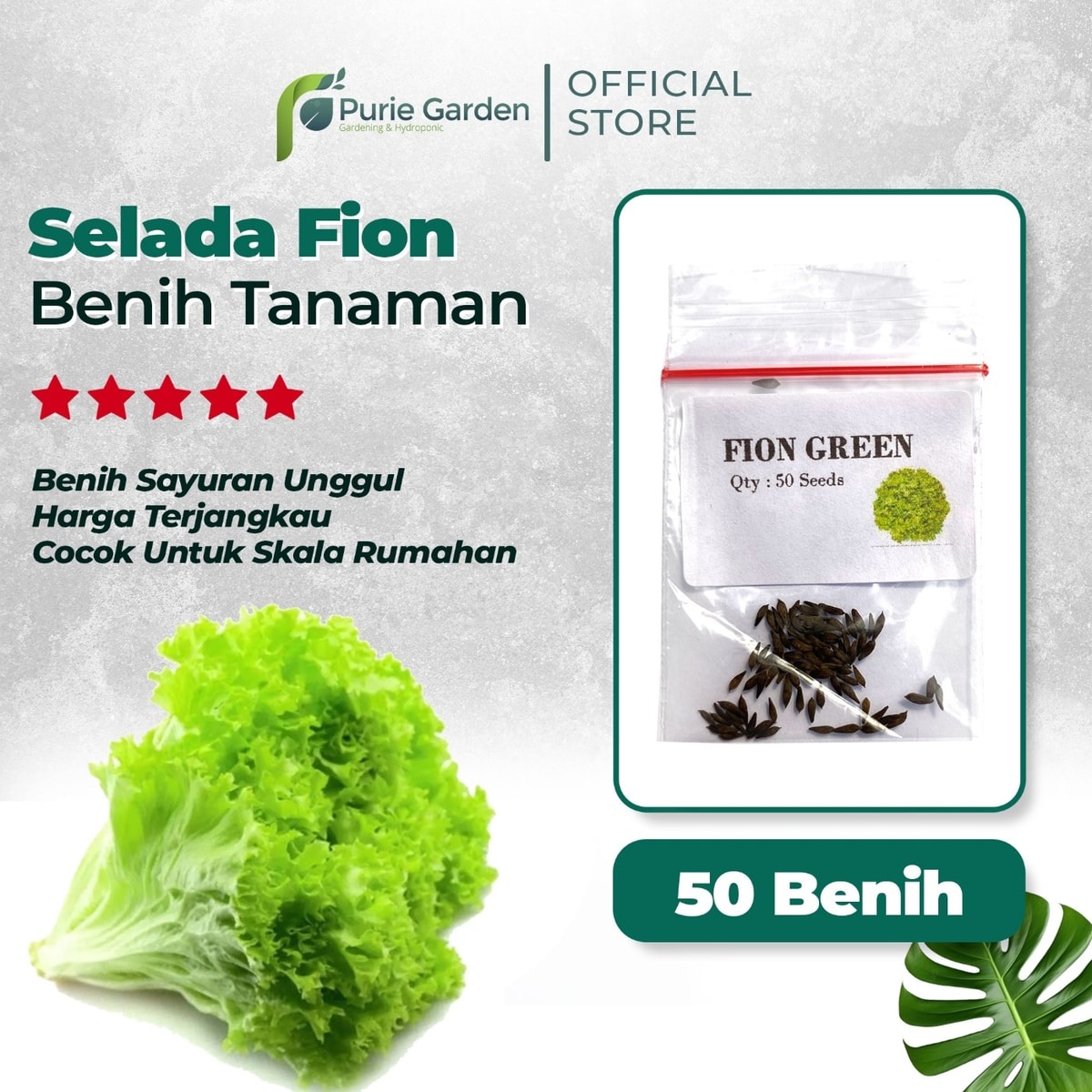 Benih Bibit Selada Fion Green 50 Benih