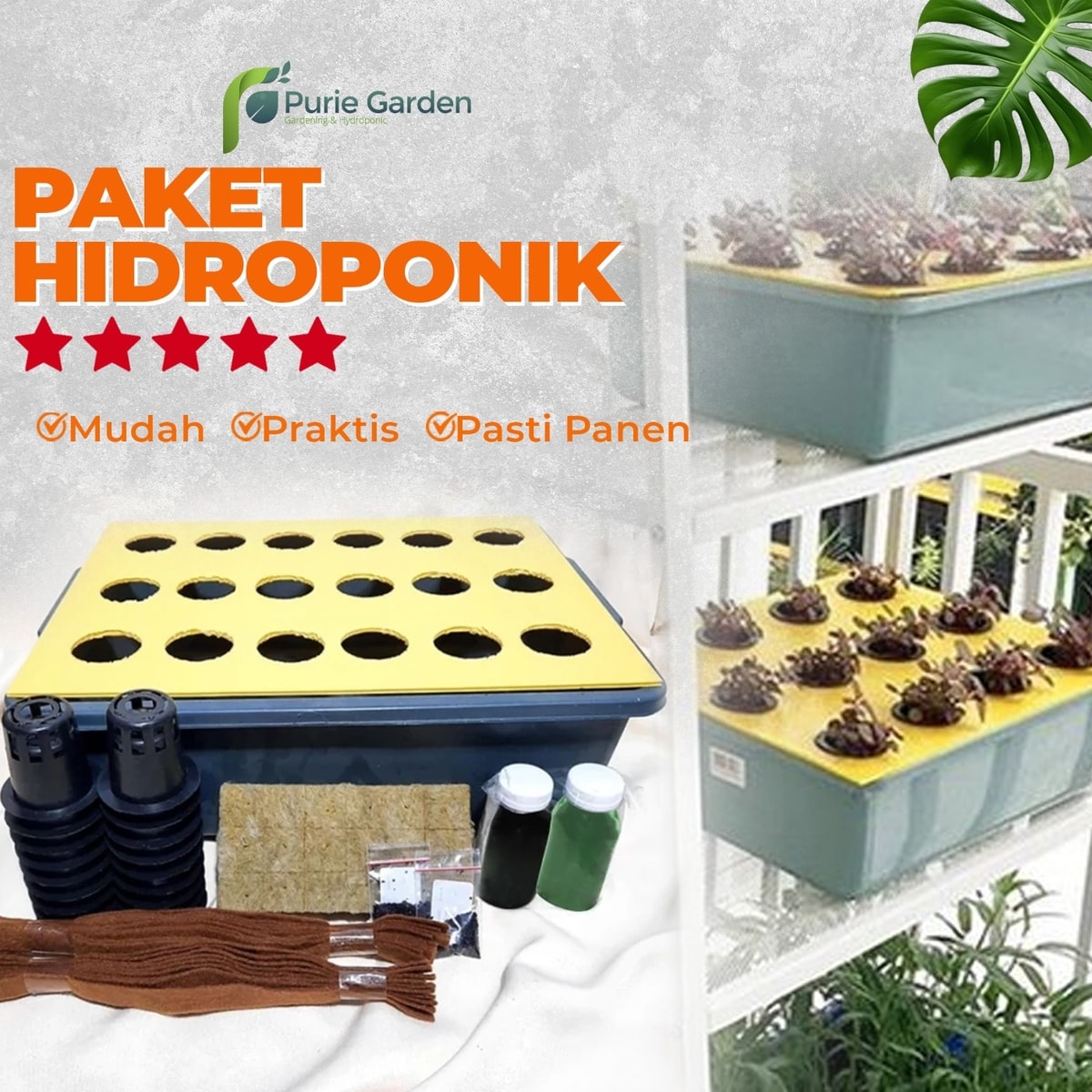 Paket Hidroponik Kit Wick System Lengkap Siap Berkebun