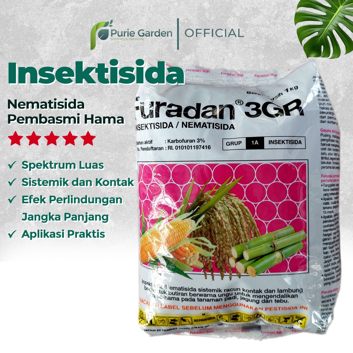 Insektisida Furadan 3GR Nematisida Pengendali Hama 1 Kg