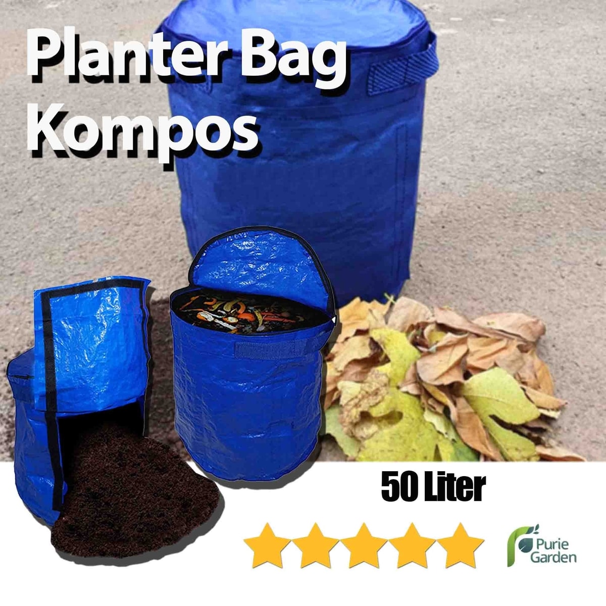 Planter Bag Kompos Compos Bag Membuat Limbah Sampah Daun Organik 50L