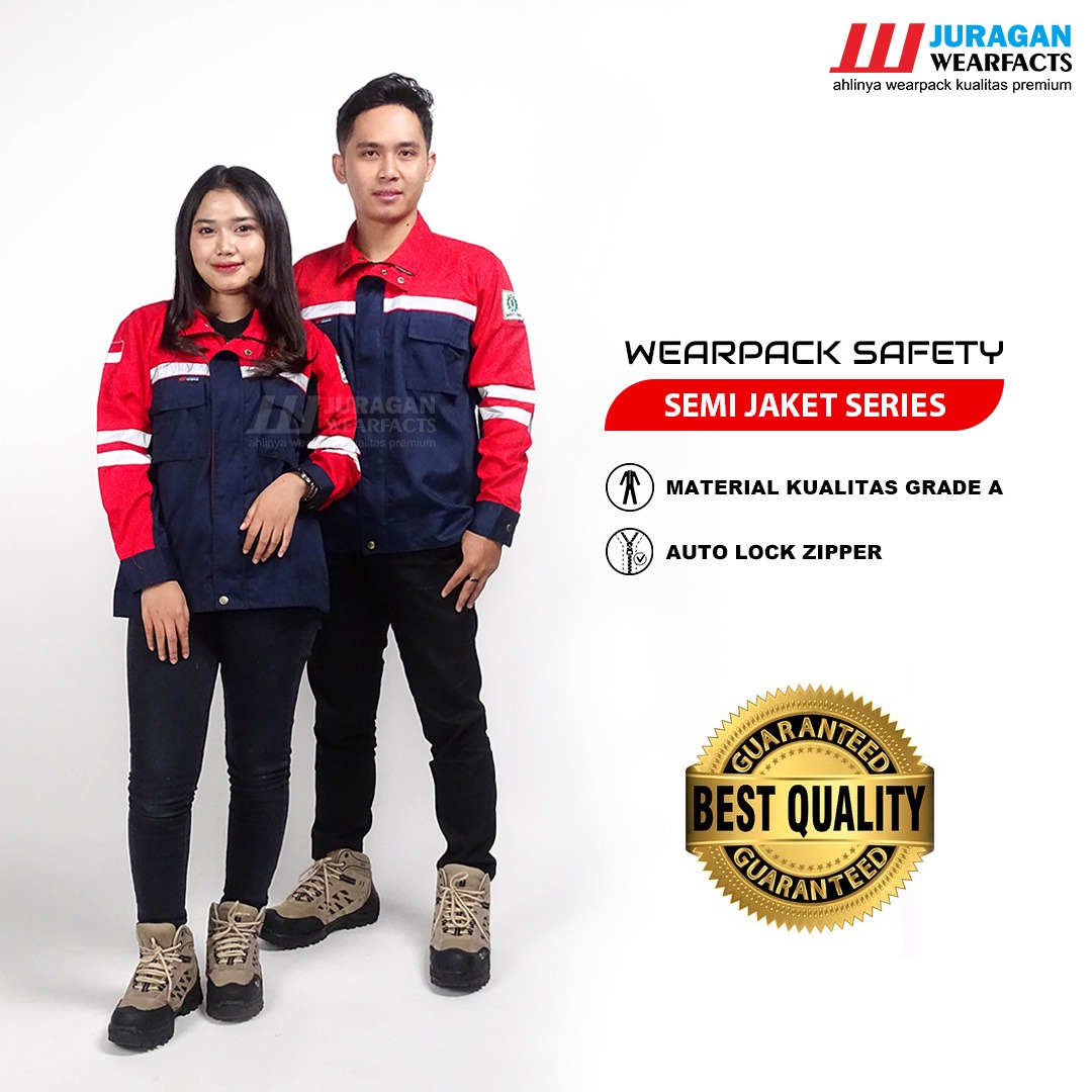 Wearpack Safety Semijaket Merah-Navy (JW.WAT-09)