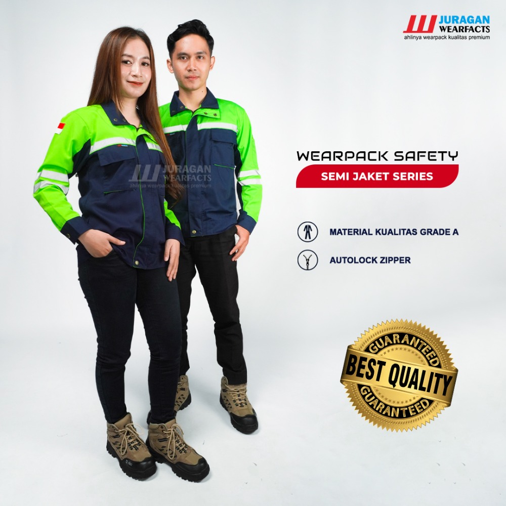 Wearpack Kerja Semijaket Hijau-Navy (JW.WAT-08)