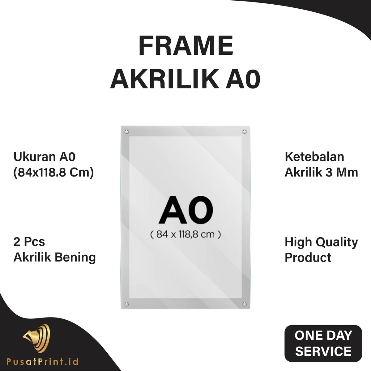 Custom Frame Akrilik A0 Harga Murah Souvenir / Promosi Pint UV