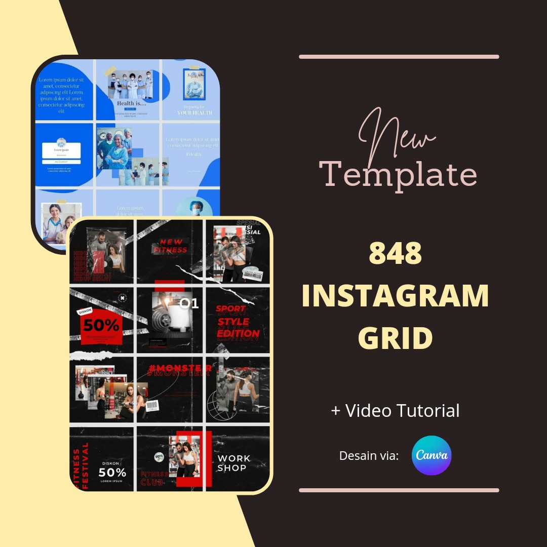 848 Instagram Grid Canva Templates | FurqanDigital.com