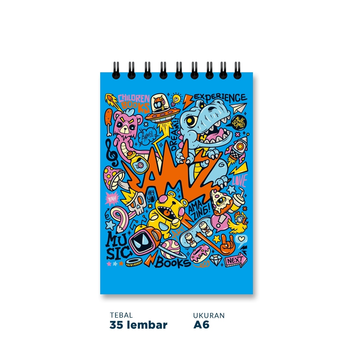 Blocknote / Notebook / Blue Dino AMZ