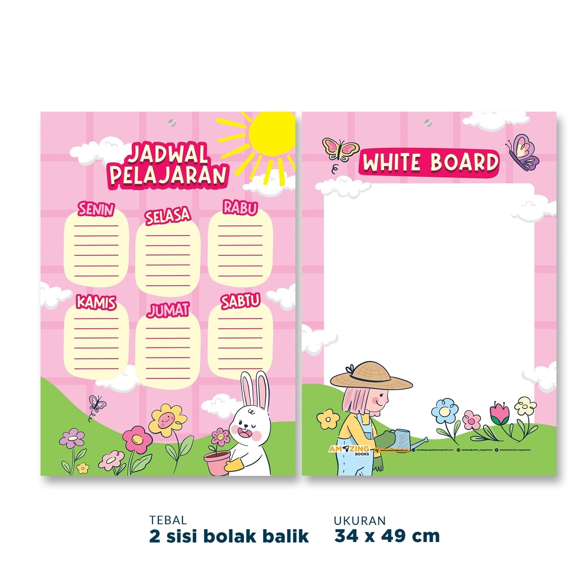 Jadwal Pelajaran White Board - Rabbit