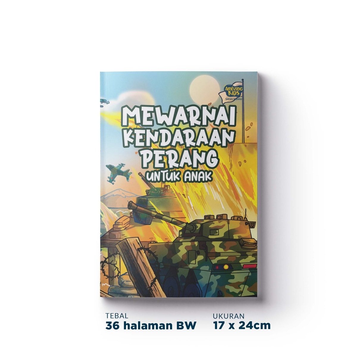 Buku Mewarnai Kendaraan Perang untuk anak
