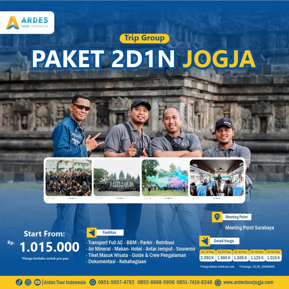 Paket Start Surabaya-Jogja Inap (2D1N)