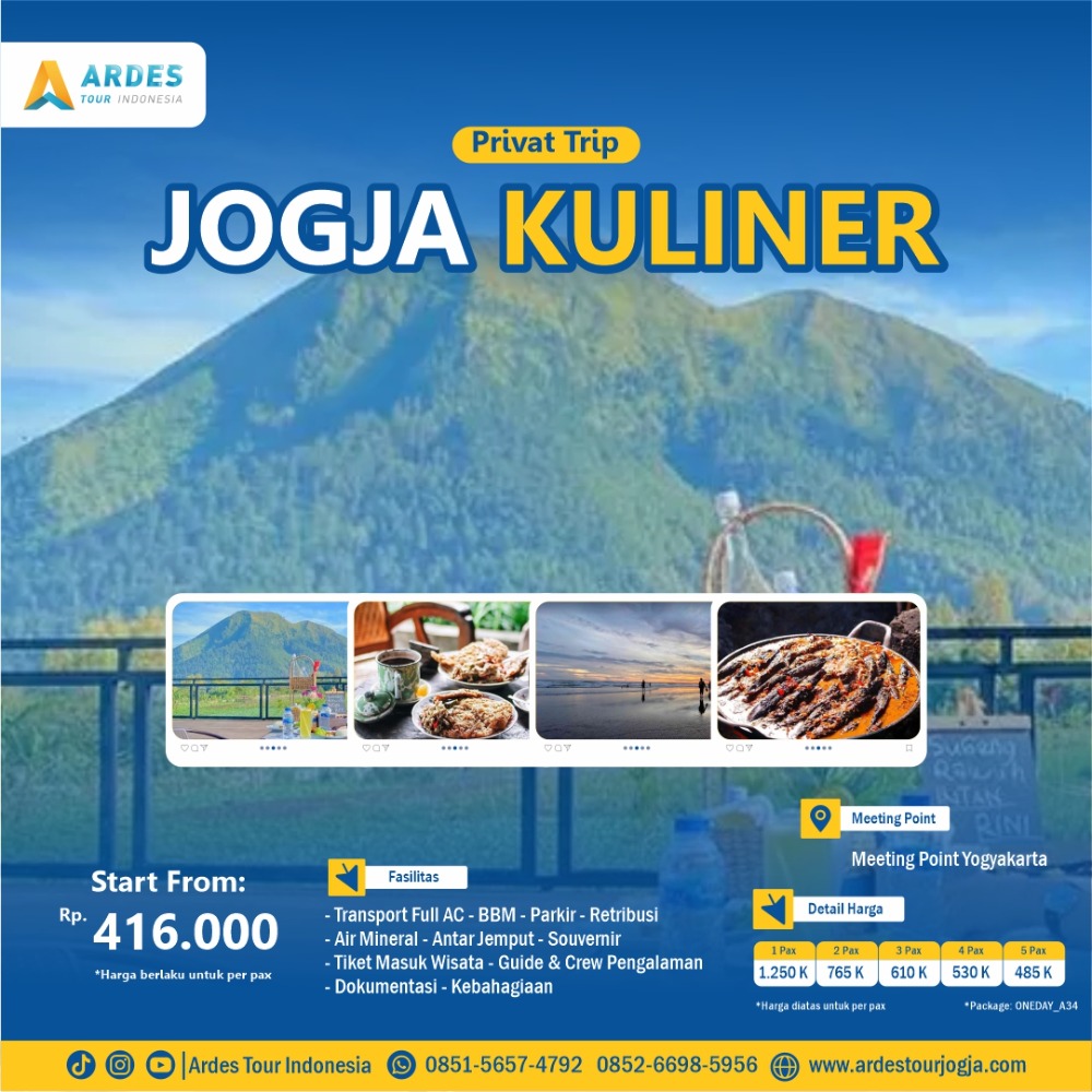 Paket tour jogja wisata 1 hari kuliner