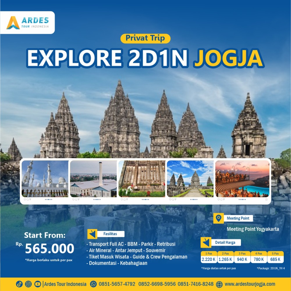 Paket Tour Jogja 2 Hari 1 Malam Hits 4 (YH 4)