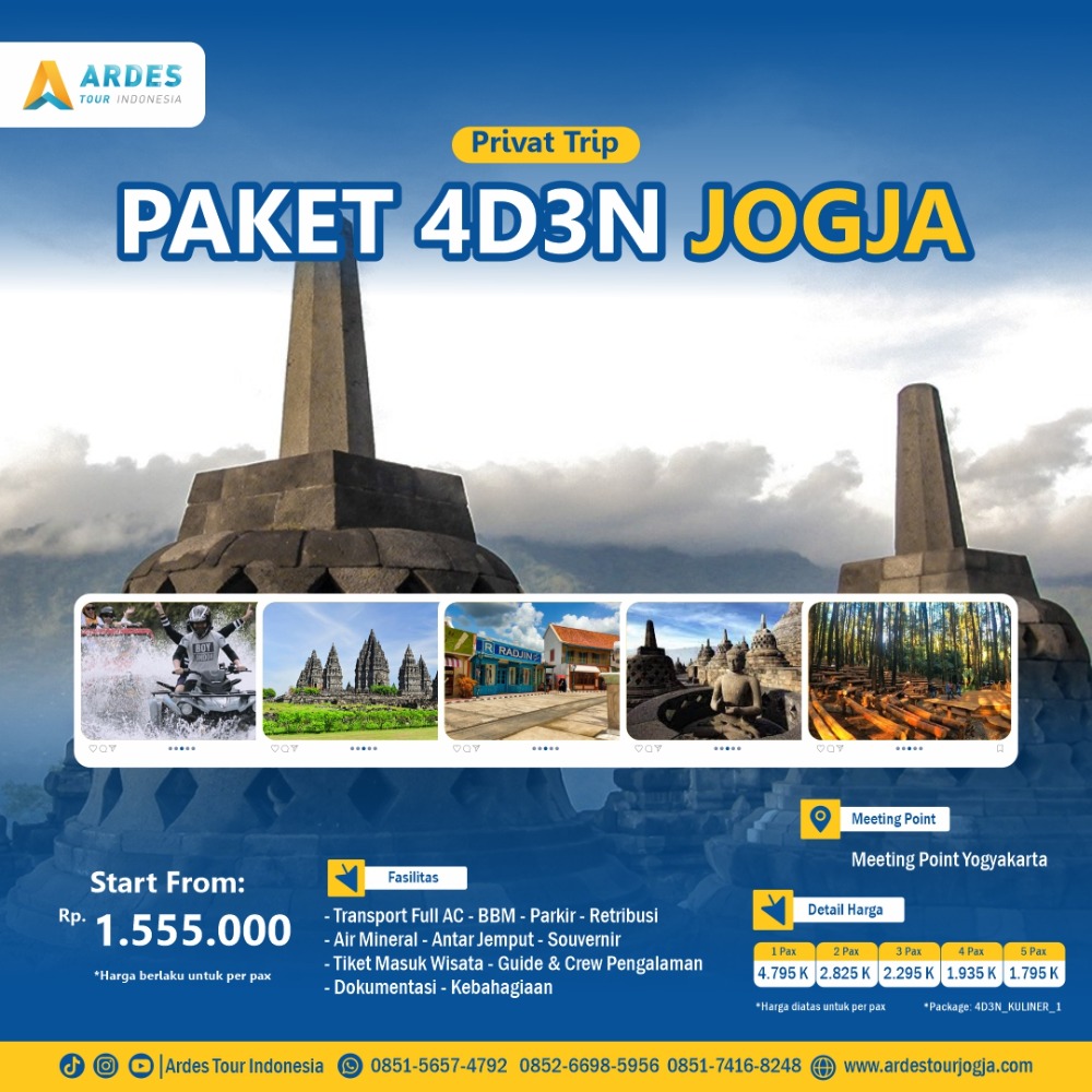 Paket Tour Jogja 4 Hari 3 Malam Kuliner Hits
