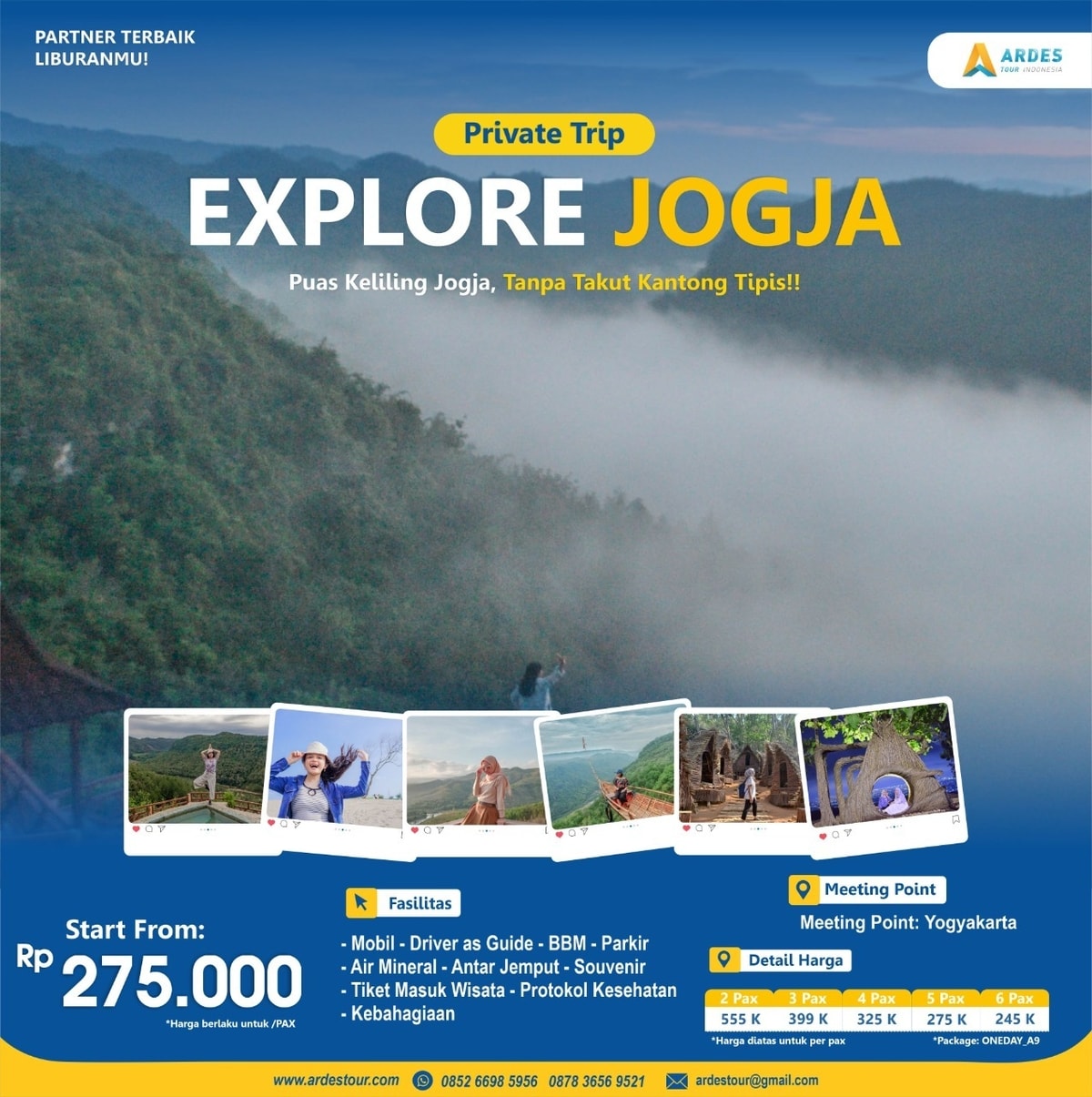 Paket tour jogja wisata 1 hari sunrise bukit panguk