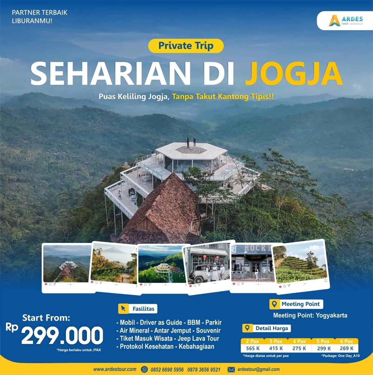 Paket tour jogja wisata 1 hari tumpeng menoreh