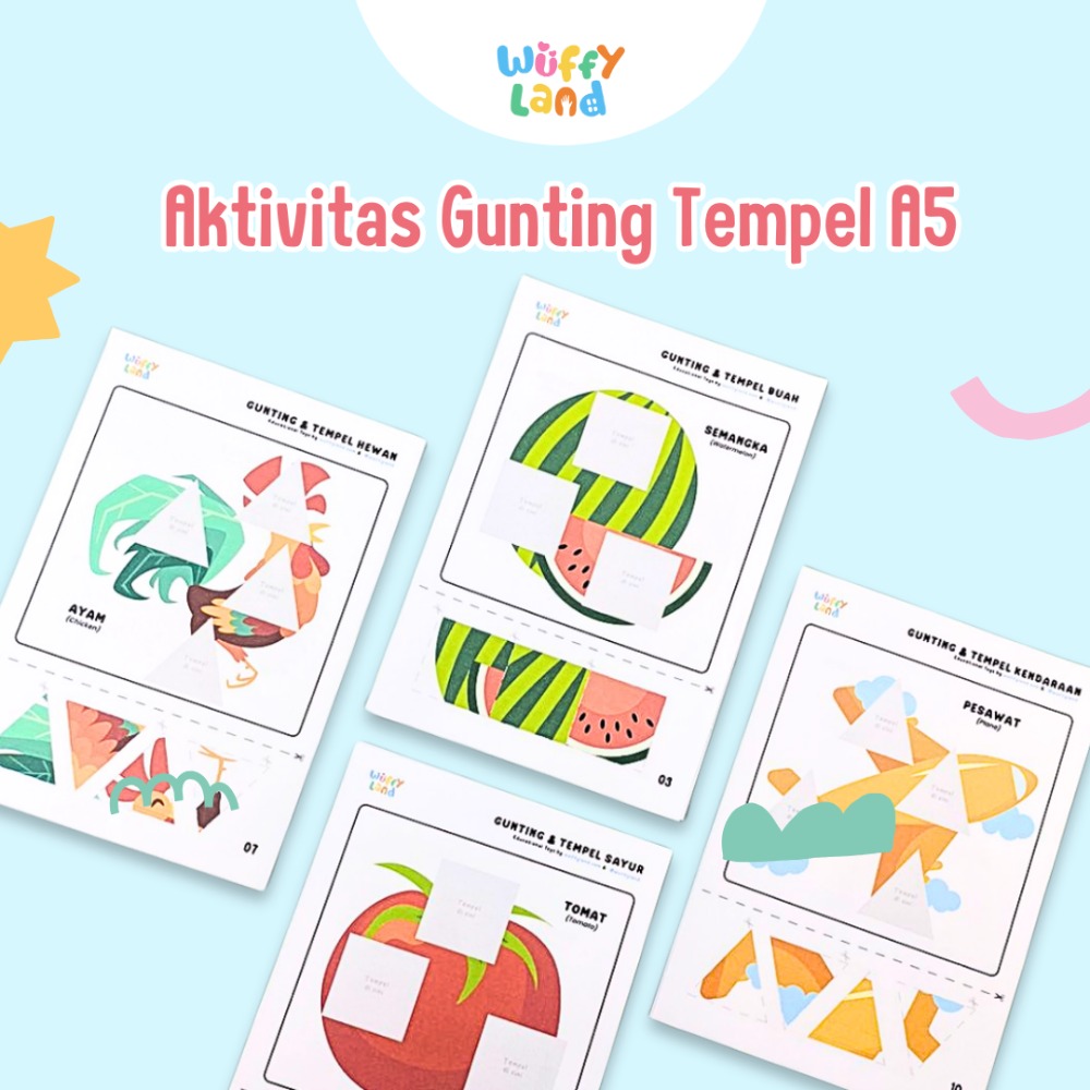 Wuffyland Worksheet Edukasi Anak Indonesia Murah Aktivitas Gunting ...