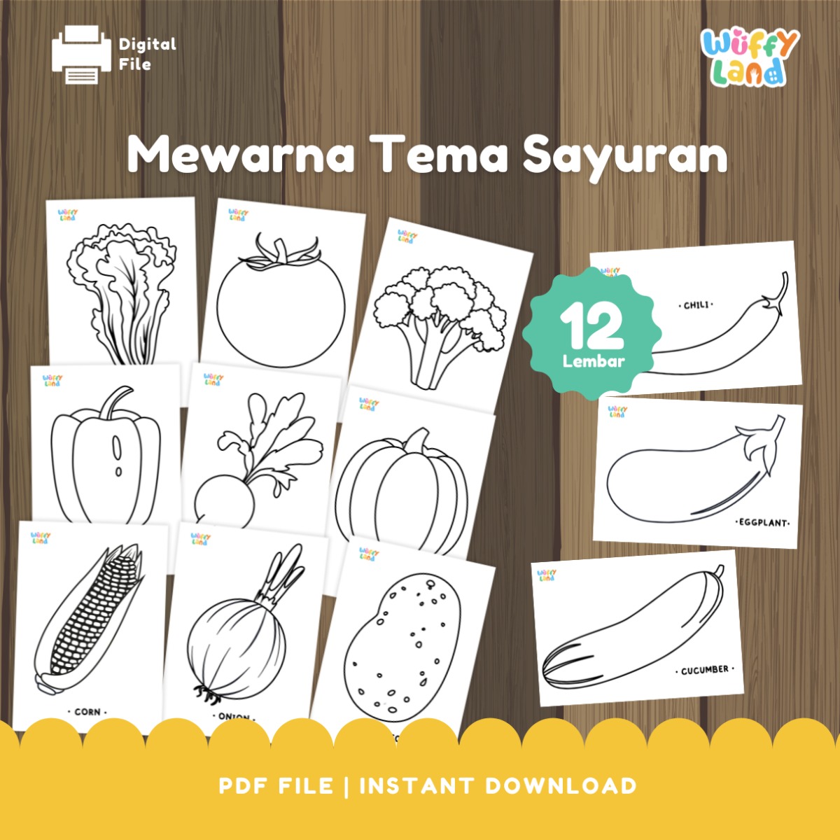 Wuffyland Worksheet Edukasi Anak Indonesia Murah Printable Mewarna Tema ...