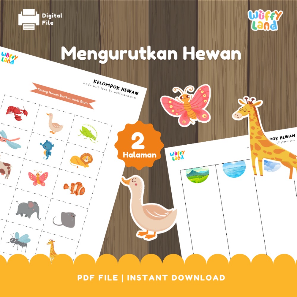 Wuffyland Worksheet Edukasi Anak Indonesia Murah Printable Mengurutkan ...