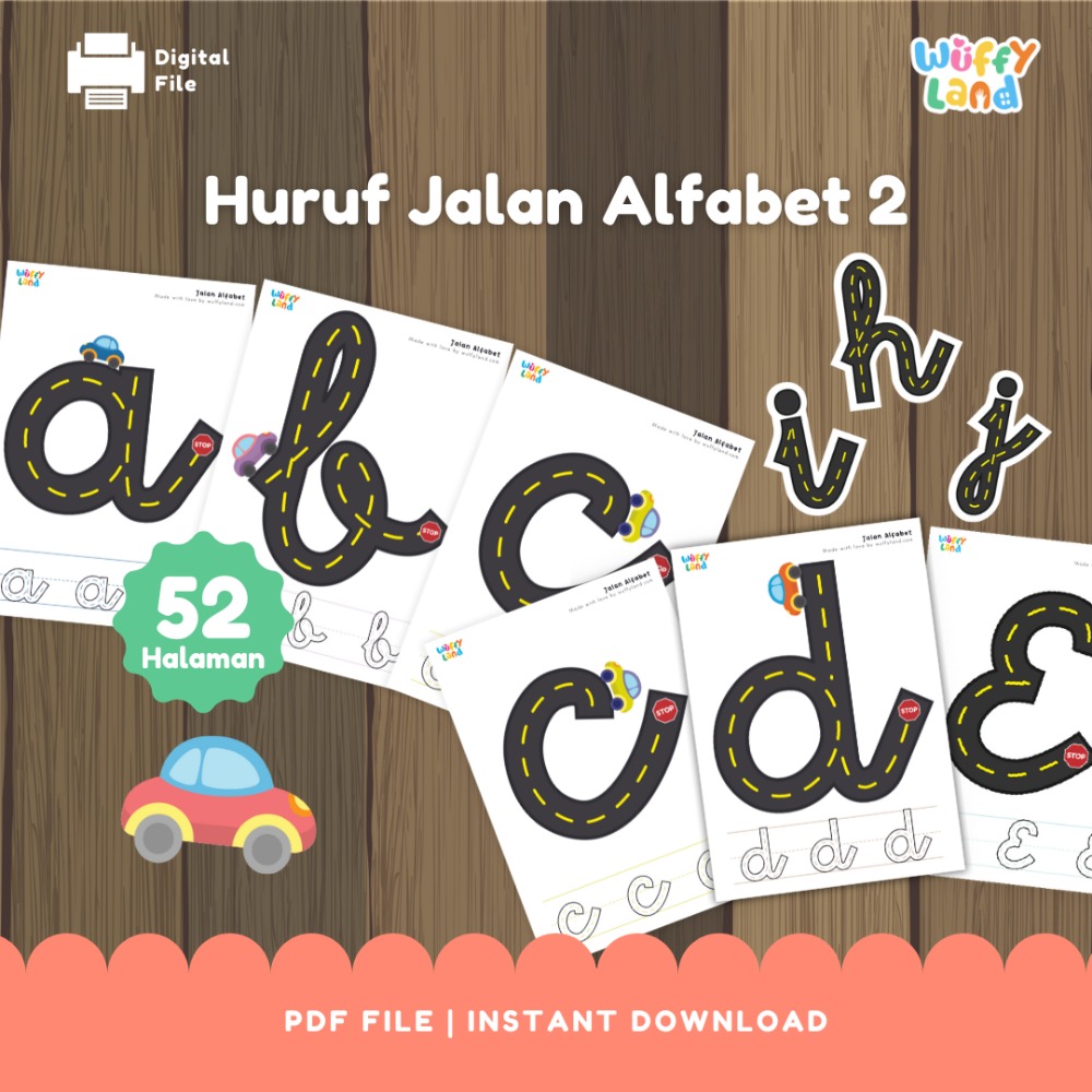 Wuffyland Worksheet Edukasi Anak Indonesia Murah Printable Huruf Jalan ...