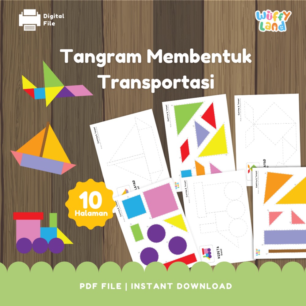 Printable Tangram Membentuk Transportasi