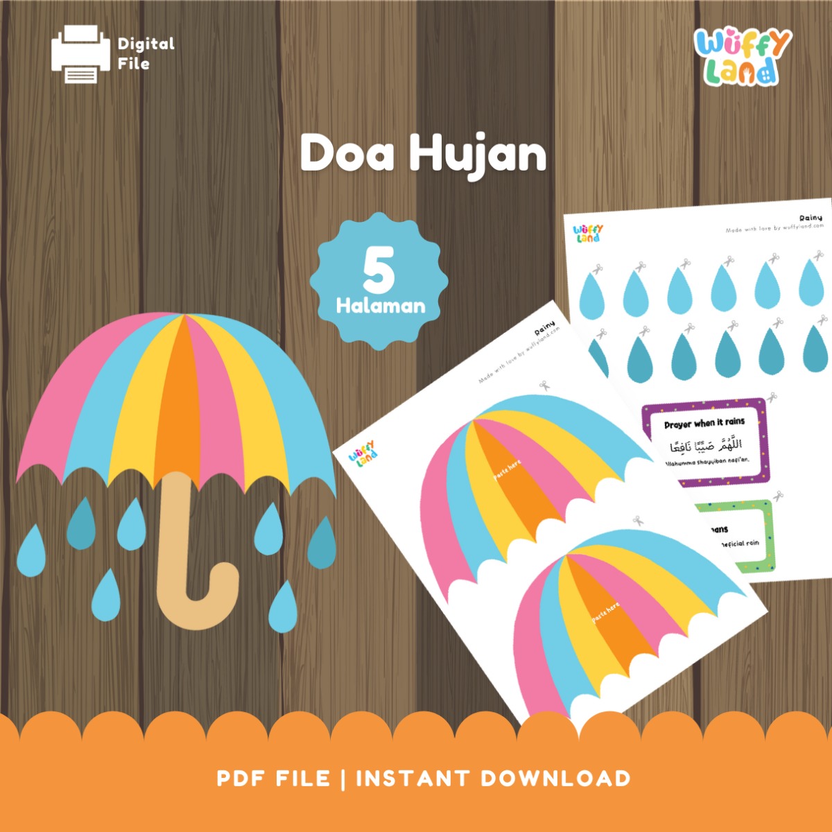Wuffyland Worksheet Edukasi Anak Indonesia Murah Doa Hujan