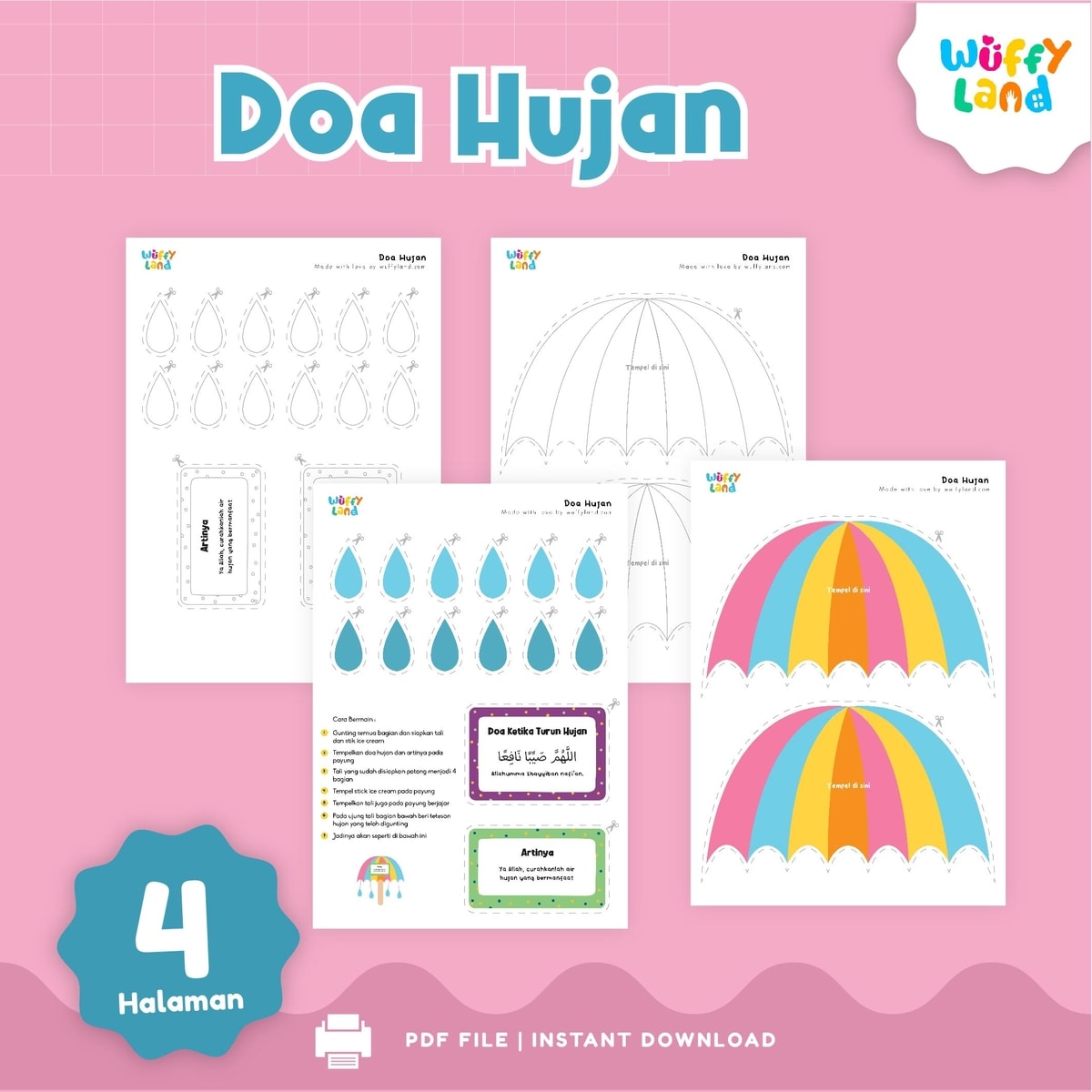 Wuffyland Worksheet Edukasi Anak Indonesia Murah Doa Hujan