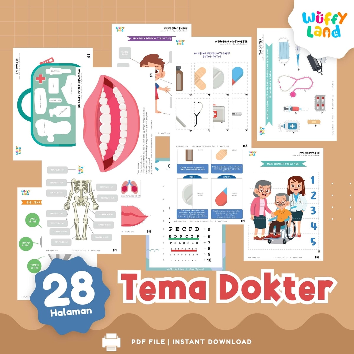 [DIGITAL FILE] Worksheet Tematik Tema Dokter, Mengunting Dan Menempel ...