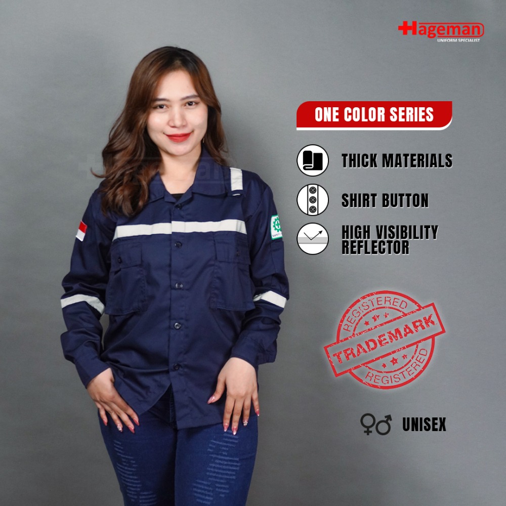 Wearpack Safety One Color Atasan Warna Biru Navy (Hageman-WAT-15)
