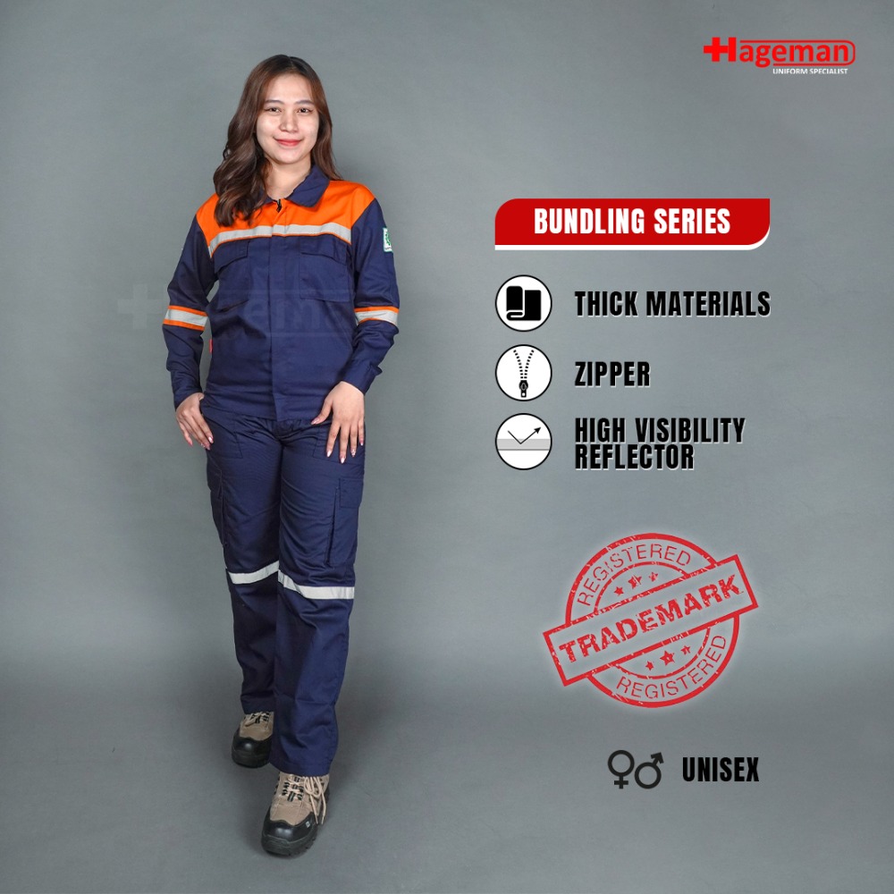 Wearpack Safety Setelan Warna Navy-Orange (HG.STL-16)