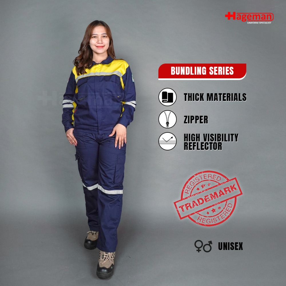 Wearpack Safety Setelan Warna Navy-Kuning (HG.STL-01)