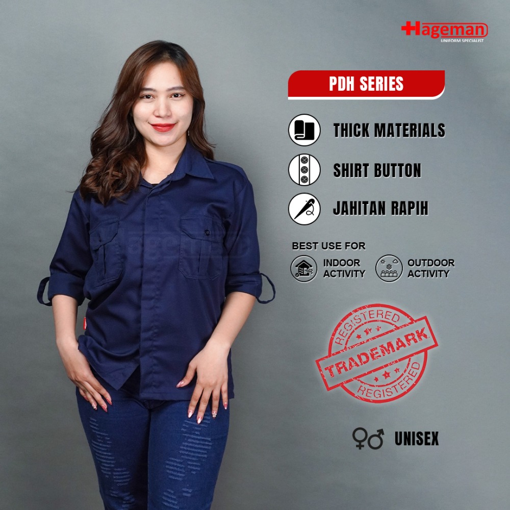 Baju PDH / Kemeja PDH Warna Navy(Hageman-WAT-44)