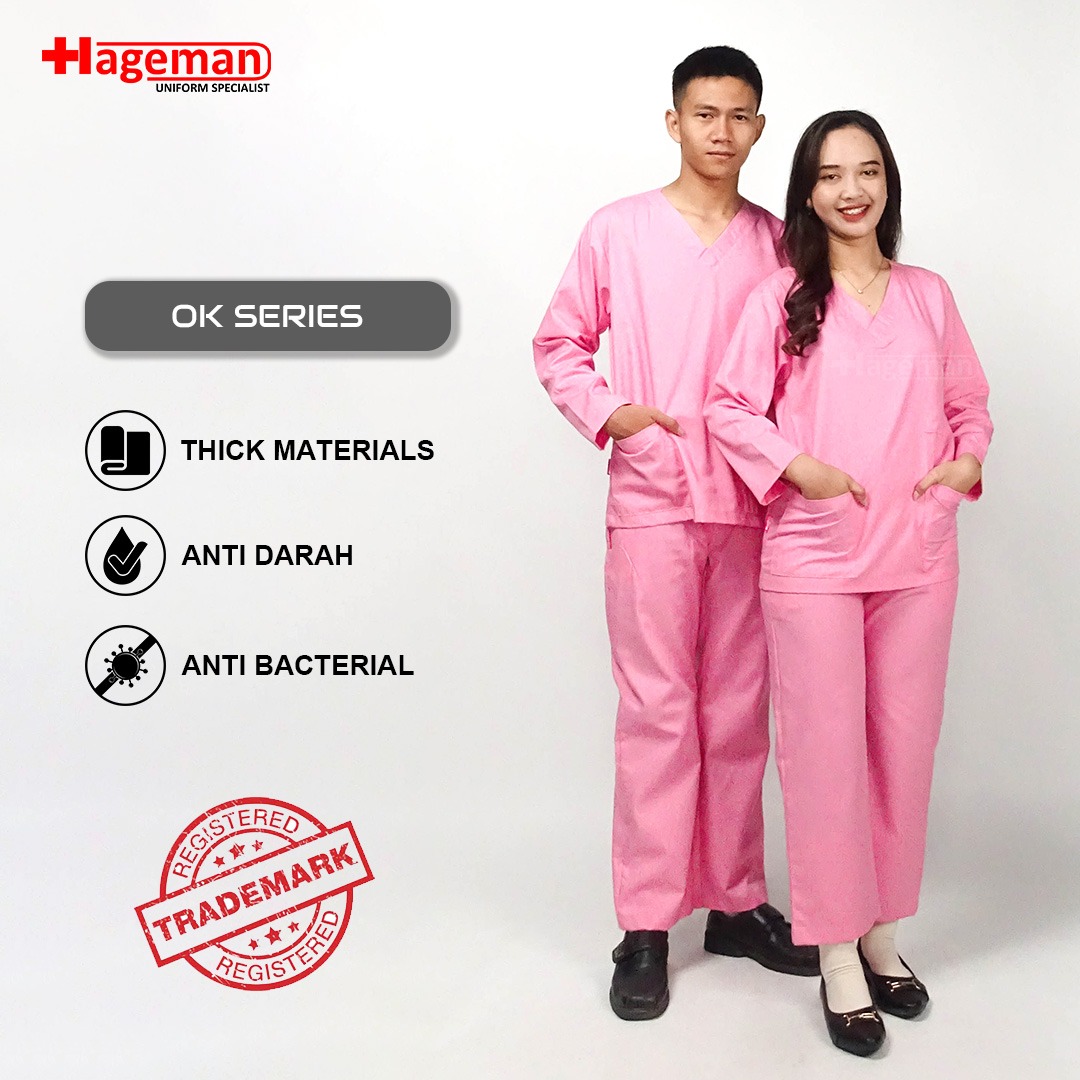 Baju Oka Lengan Panjang Warna Baby Pink (Hageman-OKA-30)