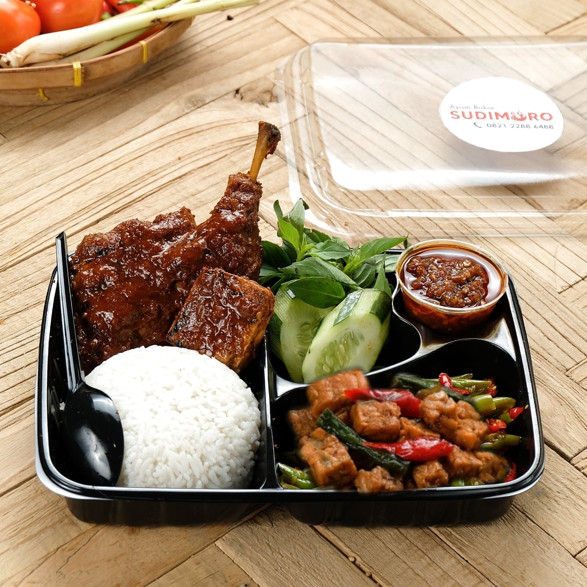 Paket Bento Bebek Bakar Pedas Manis