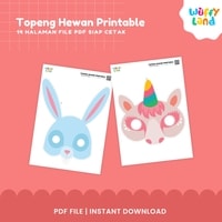 Wuffyland Worksheet Edukasi Anak Indonesia Murah Printable Topeng Hewan