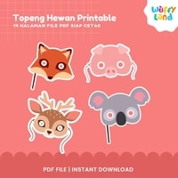 Wuffyland Worksheet Edukasi Anak Indonesia Murah Printable Topeng Hewan