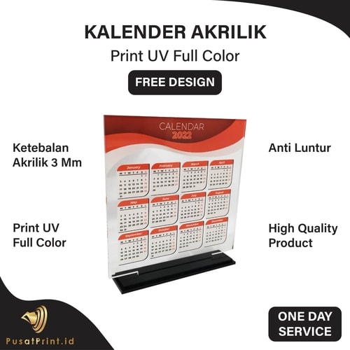 Custom Kalender Akrilik 3MM Harga Murah Souvenir/Promosi Print UV
