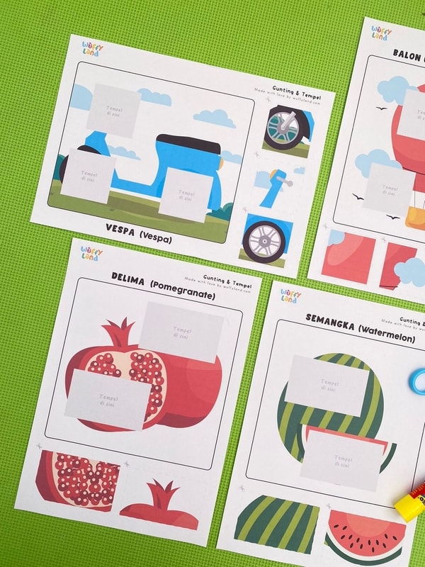 Printable Gunting dan Tempel