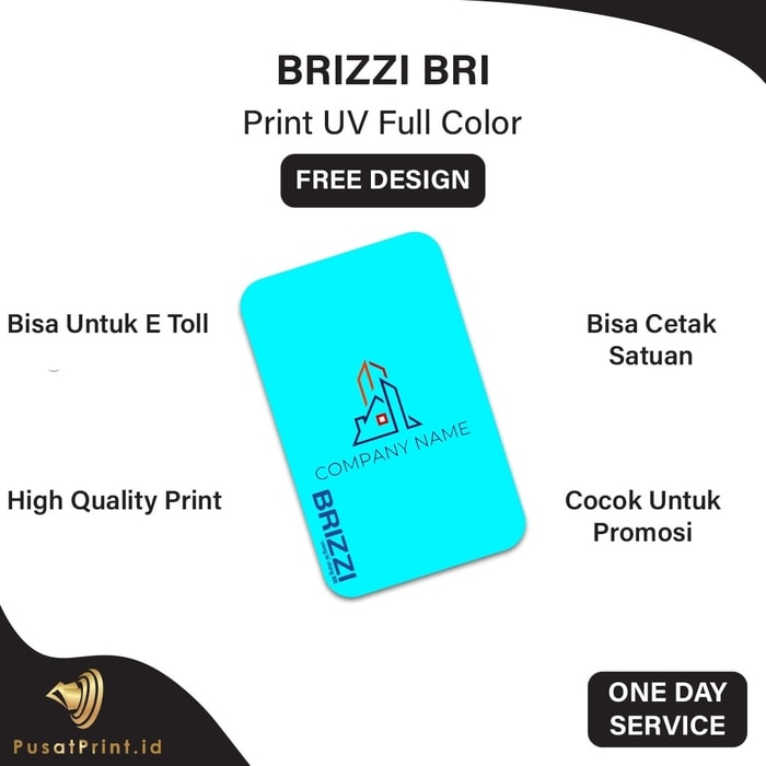 Custom Kartu BRIZZI BRI E Toll Saldo 0 1 Sisi Murah Print UV