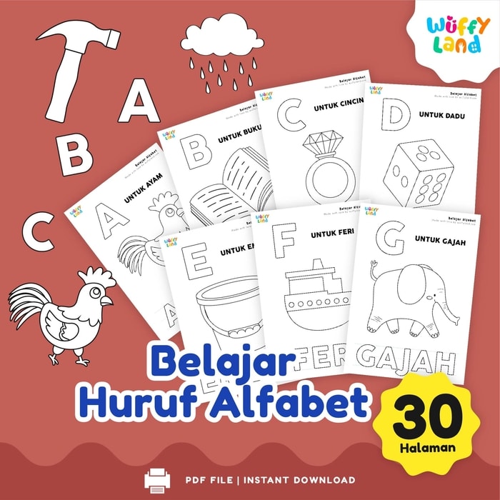 Worksheet Belajar Huruf Alfabet