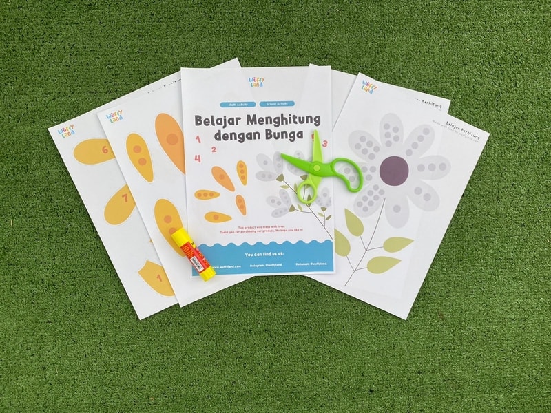 Printable Belajar Menghitung Dengan Bunga